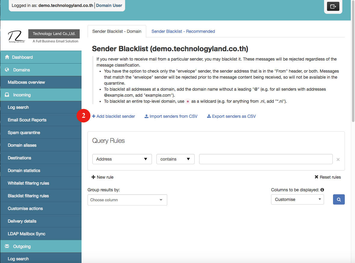 Spam Panel – Manual EN
