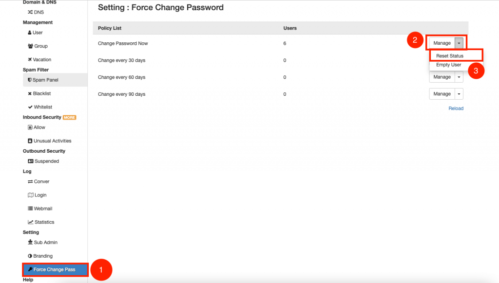 [Email Panel]Force Change Password – Manual TH