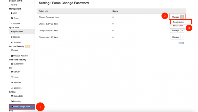[Email Panel]Force Change Password – Manual TH