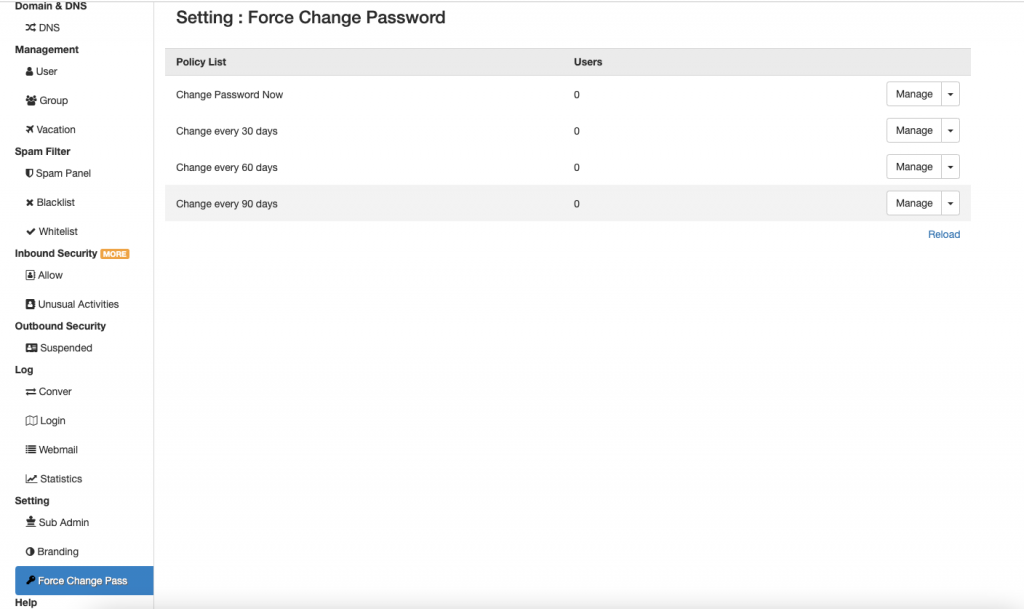 [Email Panel]Force Change Password – Manual TH